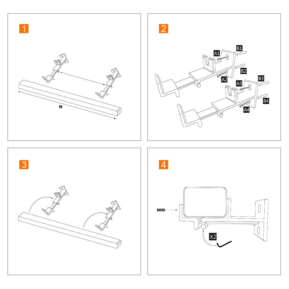 EXCEL LIFE Adjustable Soundbar Wall Mount, Universal Sound Bar Bracket for Mounting Under TV, Compatible with SONOS Samsung LG VIZIO Bose ROKU Soundbar, Black
