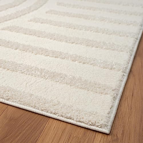 LUXE WEAVERS Modern Geometric Cream 8x10 Area Rug