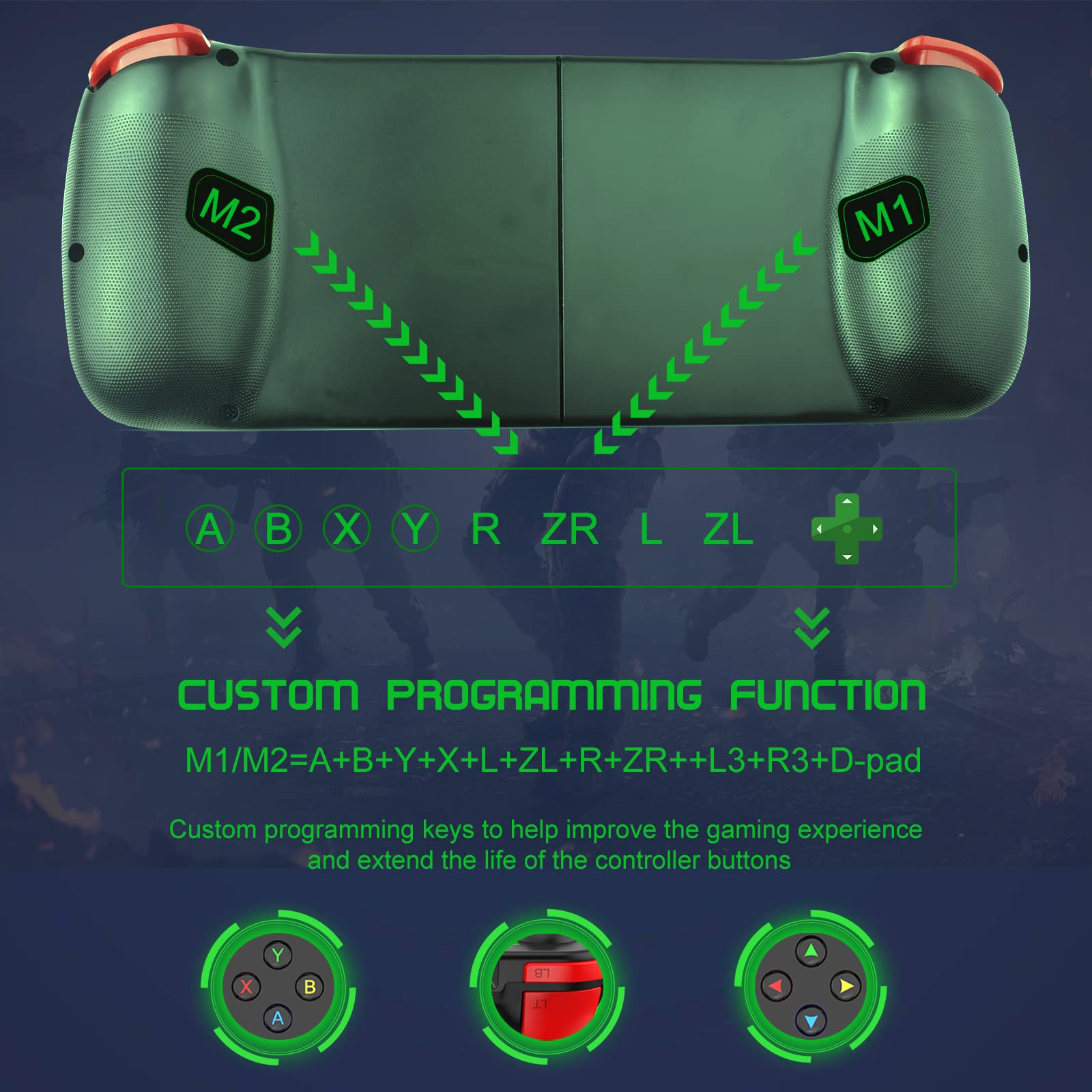 Megadream Mobile Game Controller Gamepad for iPhone iOS Android PC: Works with iPhone13/12/11/X, iPad, Samsung Galaxy, Motorola, TCL, Tablet, Apex Legends, Call of Duty - (Black+White)
