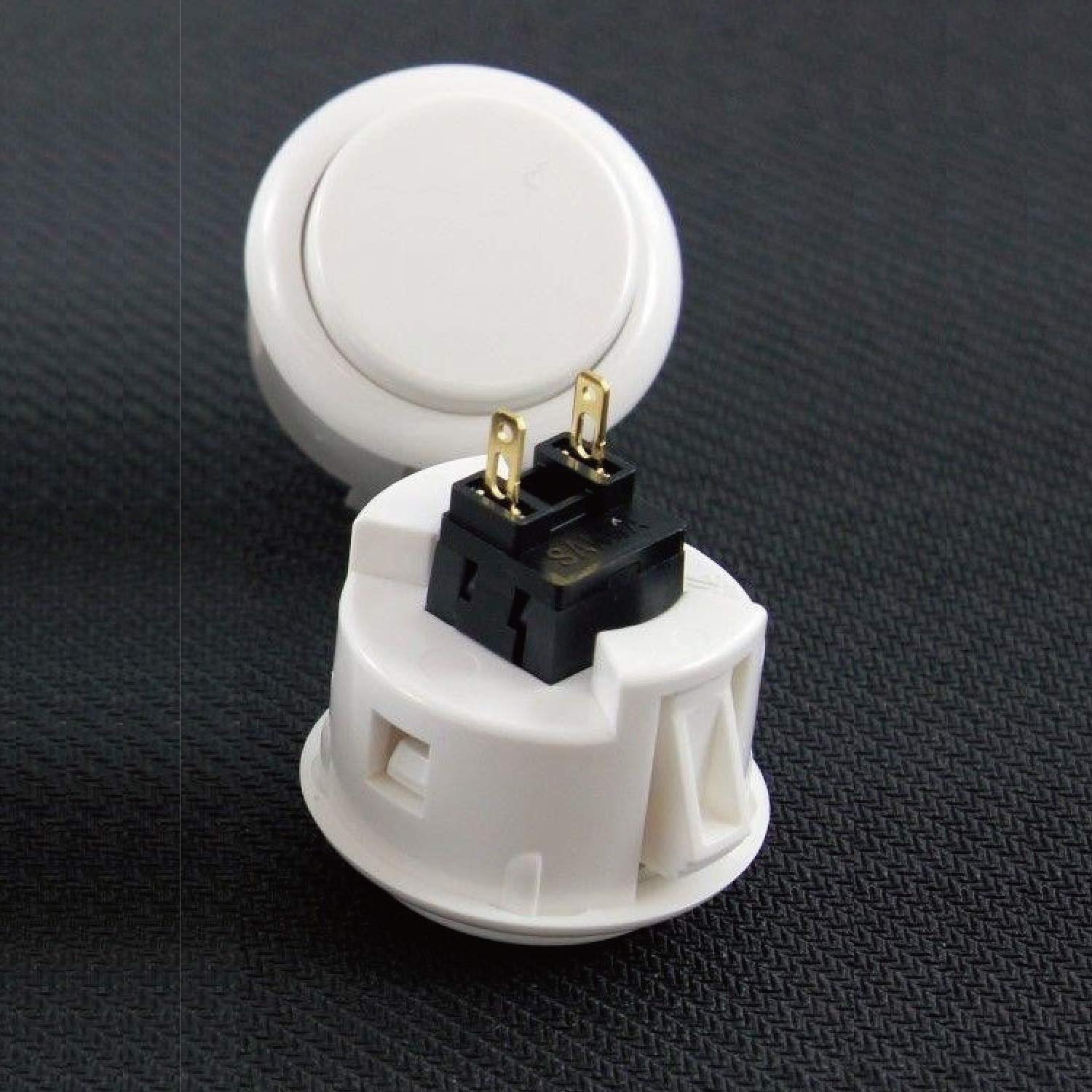 SANWA JLF-TP-8YT Joystick + Sanwa 8 pcs OBSF-30 Push Button Bundle Kit White - for Arcade Game 4 & 8 Way Adjustable, Compatible with Catz Mad SF4 Tournament Joystick (White Ball Top) S@NWA