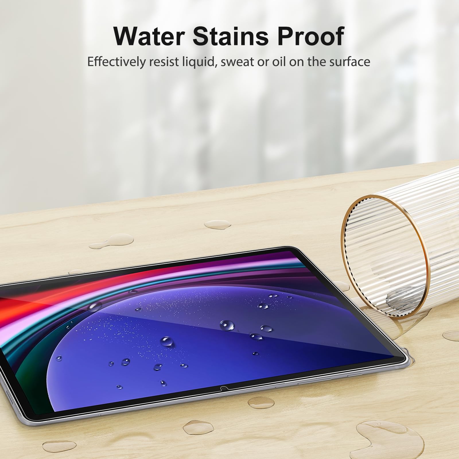 SPARIN 11 inch Screen Protector for Samsung Galaxy Tab S9 FE/Tab S9/ Tab S8/ Tab S7, 3 Pack 9H Tempered Glass Compatible with S Pen, Anti-Scratches and Case Friendly