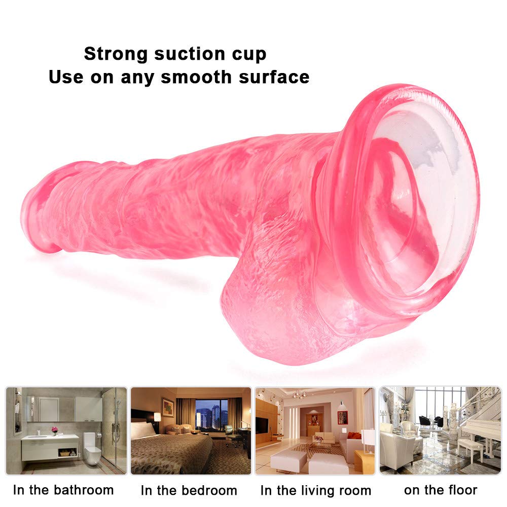 9.05 inches Hidden Packing Silicone Suction Cup Realistic Classic Dick Wand with Strong Suction Cups for Men and Women or Men's and Women's Games-66