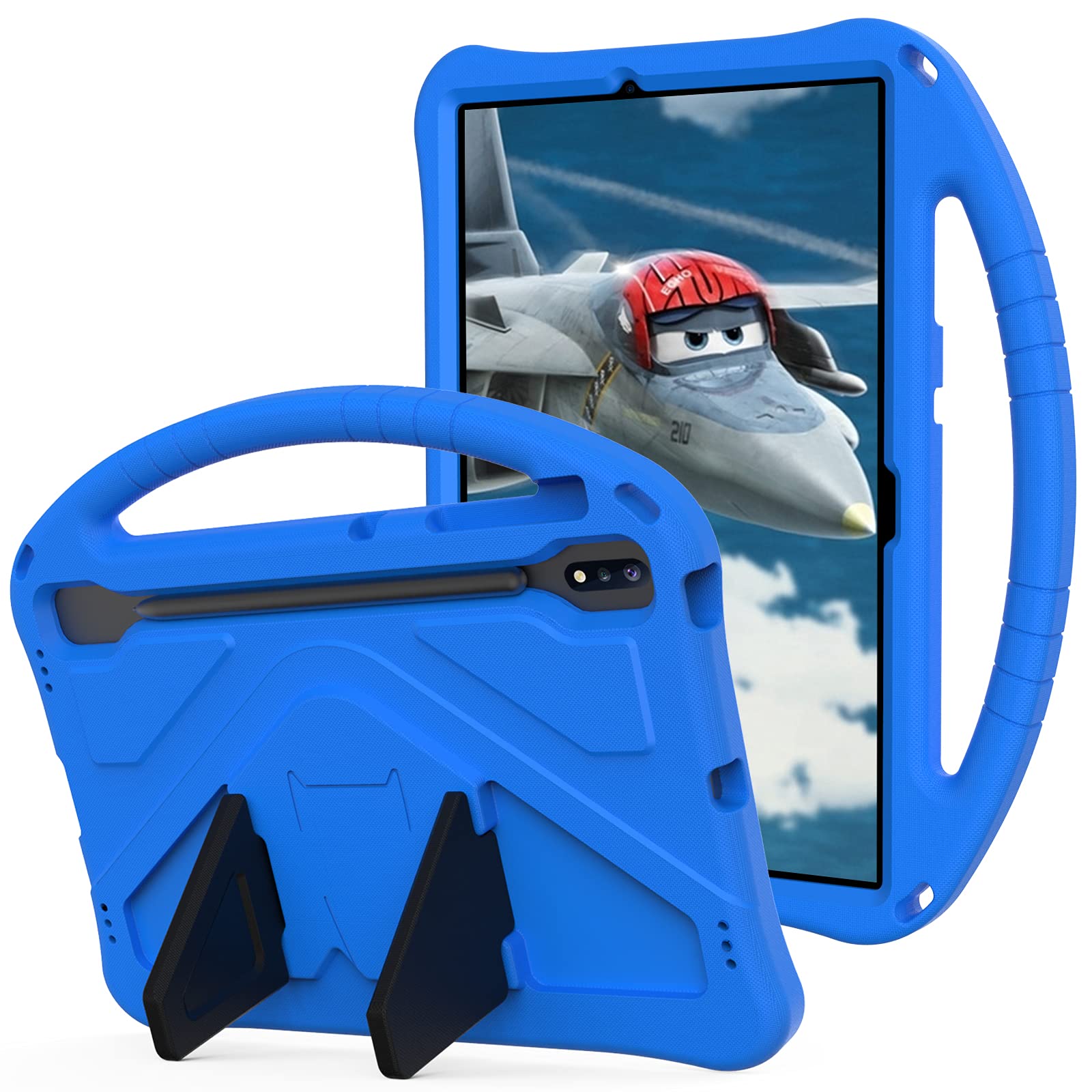 for Samsung Galaxy Tab S9 Plus 12.4" (2023) SM-X810/X816B/X818U Tablet Case for Kids - Durable Lightweight EVA Shockproof Protective Handle Stand Cover for Galaxy Tab S9 Plus 12.4 inch(Blue)