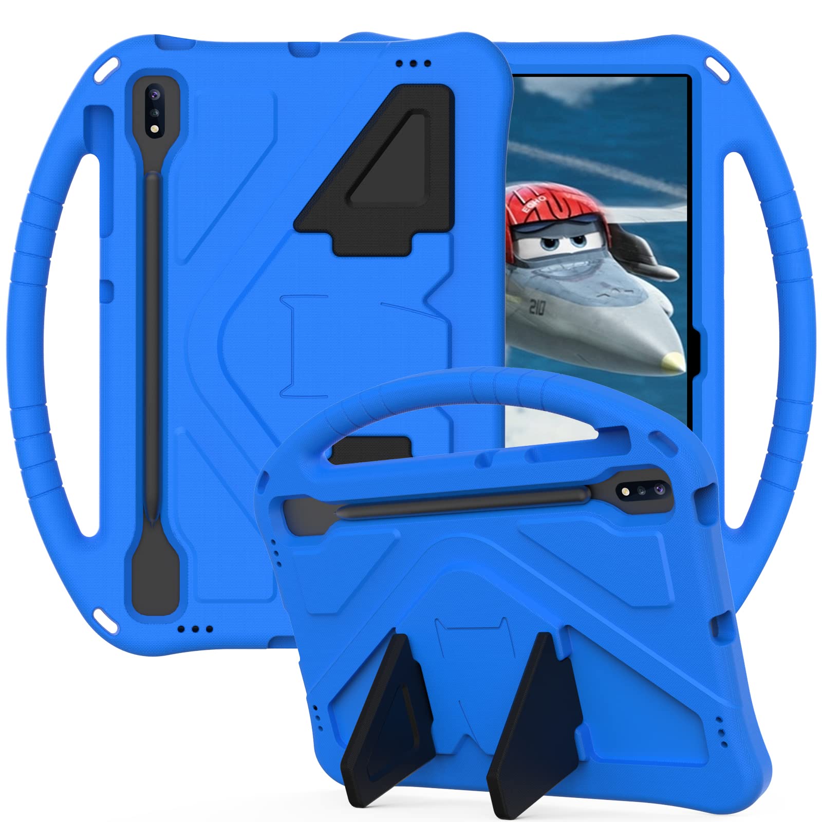 for Samsung Galaxy Tab S9 Plus 12.4" (2023) SM-X810/X816B/X818U Tablet Case for Kids - Durable Lightweight EVA Shockproof Protective Handle Stand Cover for Galaxy Tab S9 Plus 12.4 inch(Blue)