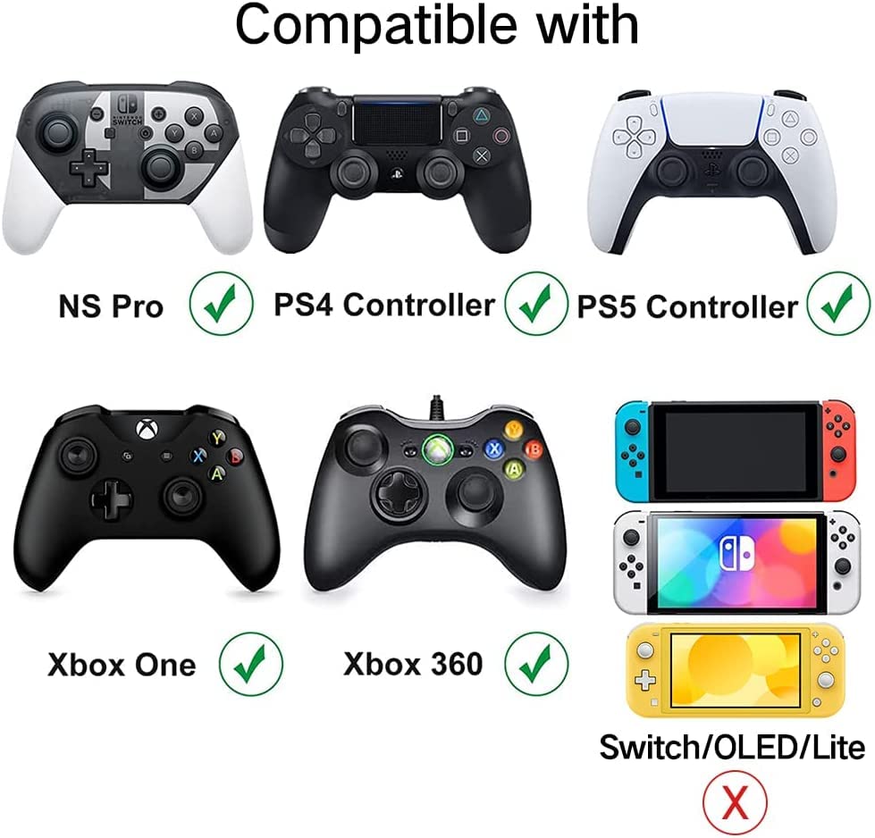 PERFECTSIGHT Cute Thumb Grip Caps for PlayStation 4/5, PS5, PS4, Xbox Series X/S, Xbox One, Switch PRO Controller, 4PCS Kawaii Soft Rubber 3D Analog Thumbsticks Grips Joystick Cover Set, Rabbit+Kitty