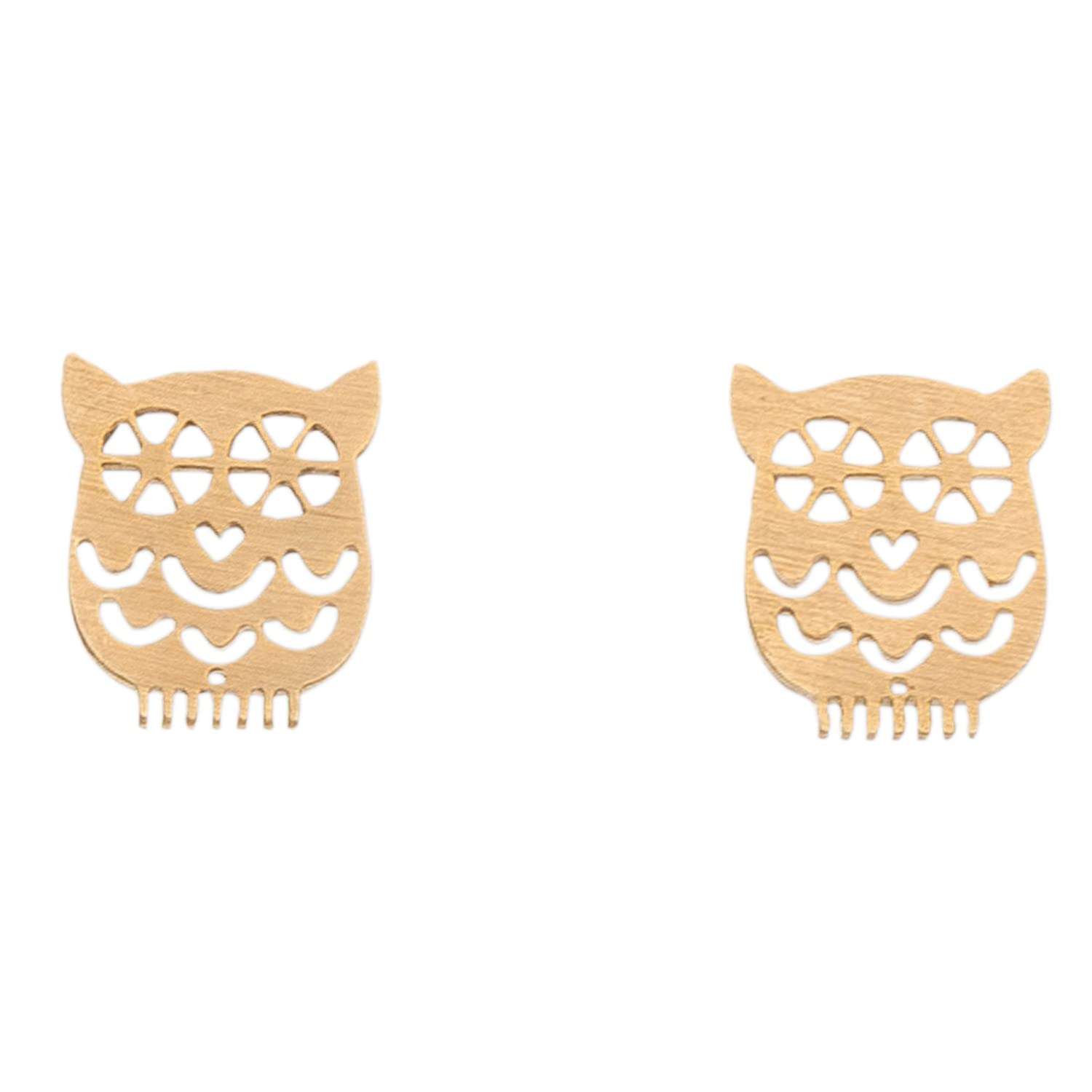 Stud Buds Gold Cutout Owl Nickel Free Earrings from Howard's Inc (Gold)