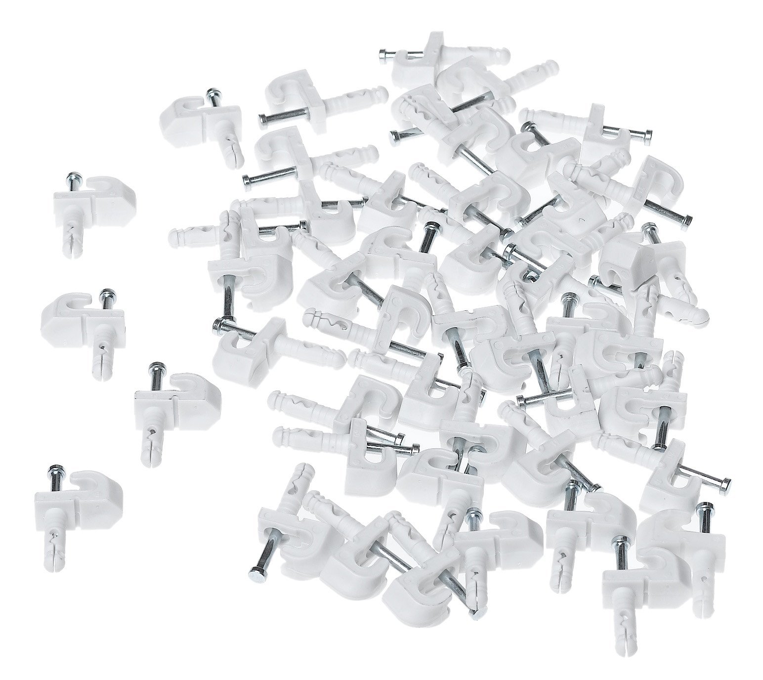 ClosetMaid Wire Shelving Support Brackets for 16 in. Deep Shelves (Pack of 1) and ClosetMaid 1770 Back Wall Clips for Drywall, 48 Pack, White
