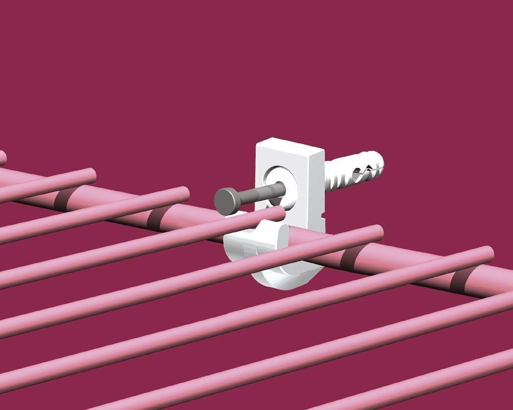 ClosetMaid Wire Shelving Support Brackets for 16 in. Deep Shelves (Pack of 1) and ClosetMaid 1770 Back Wall Clips for Drywall, 48 Pack, White