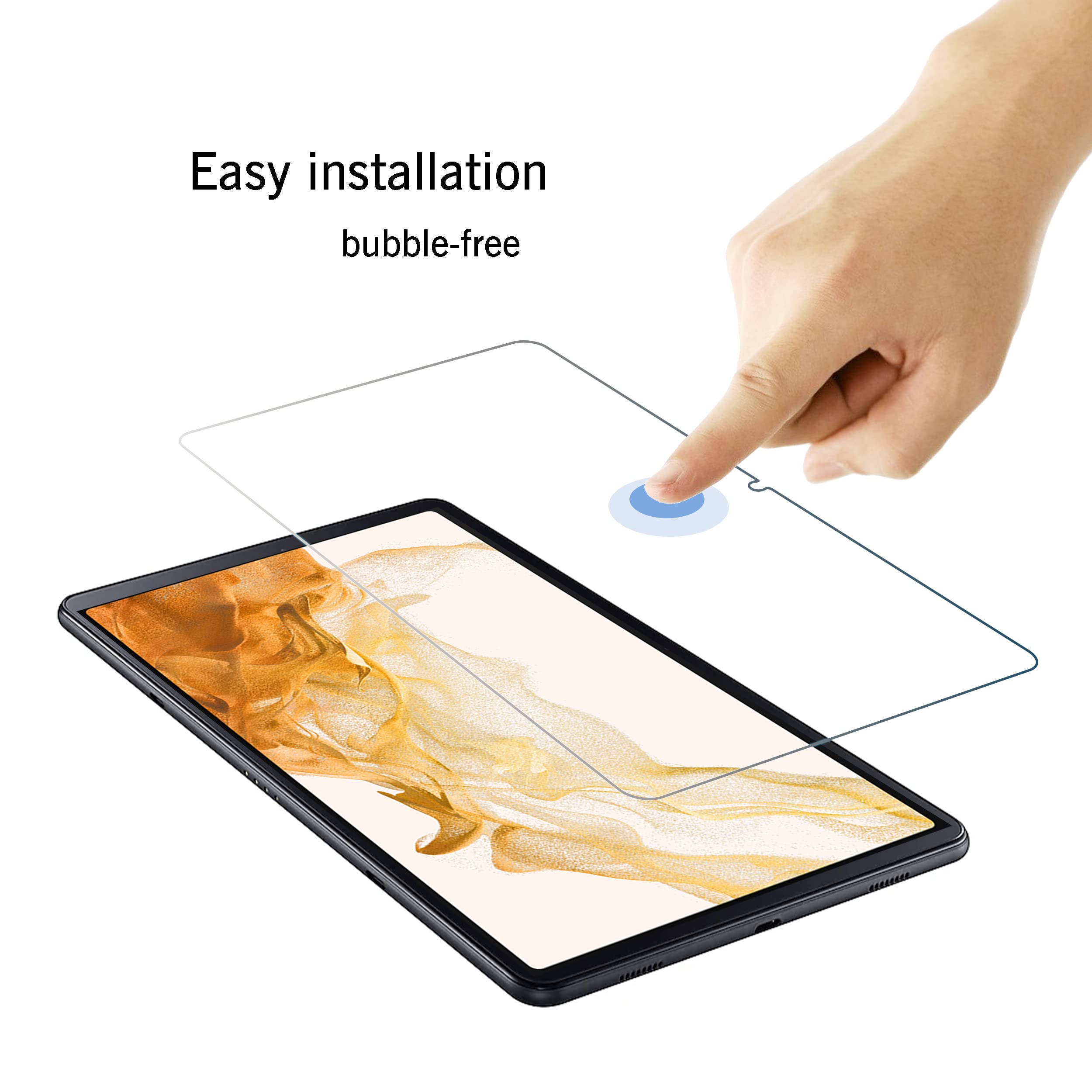 Ailun Screen Protector For Galaxy Tab S8 / Galaxy Tab S7, 11 inch 2Pack Tempered Glass 9H Hardness 2.5D Edge Ultra Clear Anti Scratch Case Friendly