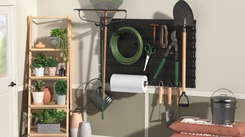 ClosetMaid ProGarage Slatwall Hang Track Kit, 33 in. W with Peg Board Hooks, Hangers, Paper Towel Holder, Garage Organizer System, Black