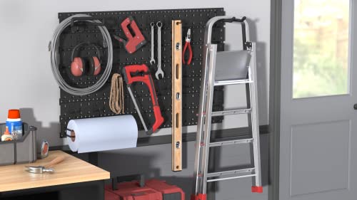 ClosetMaid ProGarage Slatwall Hang Track Kit, 33 in. W with Peg Board Hooks, Hangers, Paper Towel Holder, Garage Organizer System, Black