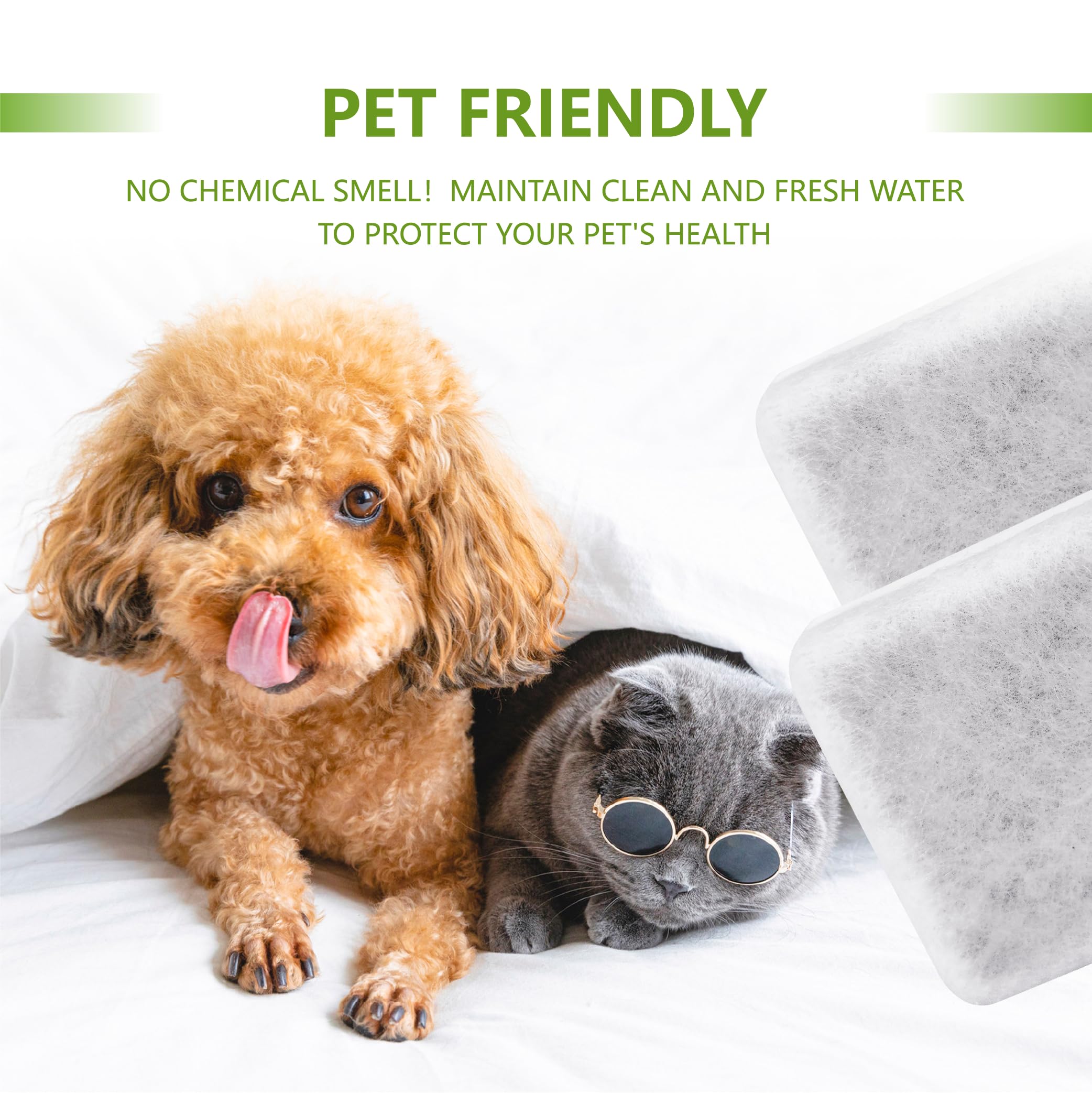 TOGGATH Pet Water Fountain Charcoal Replacement Filters Compatible with Petmate Replendish Mason Gravity Waterers, Automatic Water Dispenser for Dog Cat Water Bowl Filters(6 Pack)