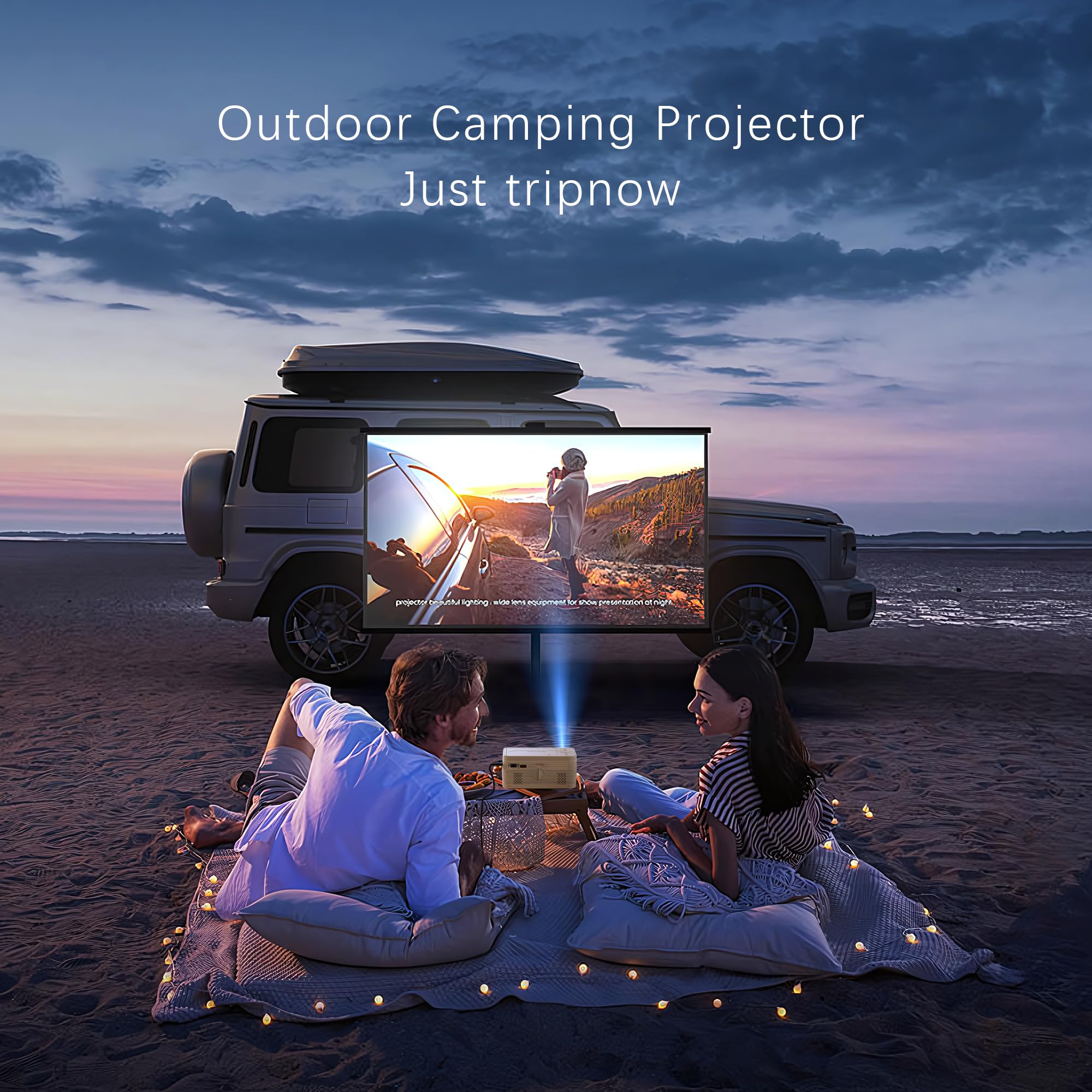 BIGASUO Upgrade HD Bluetooth Projector Built in DVD Player, Mini Video Projector 1080P Supported Compatible with TV/HDMI/VGA/AV/USB/TF SD Card, Portable Outdoor Movie Projector