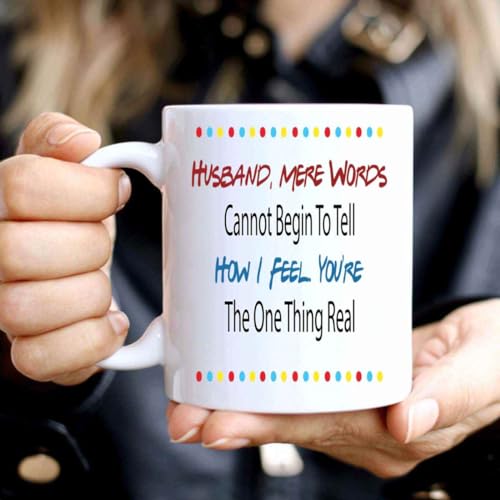 Husband Gift Ideas for Wedding Anniversaries - Couples Married Christmas - & Multicolor Unisex Sweat, 11 Oz White Ceramic Coffee Mug