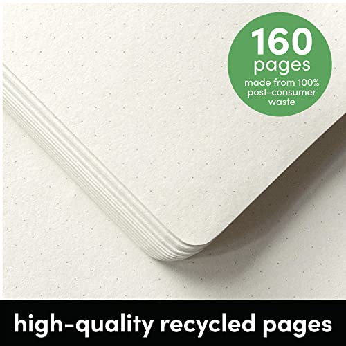 PAPERAGE Recycled Dotted Journal Notebook, (Kraft Natural Brown), 160 Pages, Medium 5.7 inches x 8 inches - 100 gsm Thick Paper, Hardcover