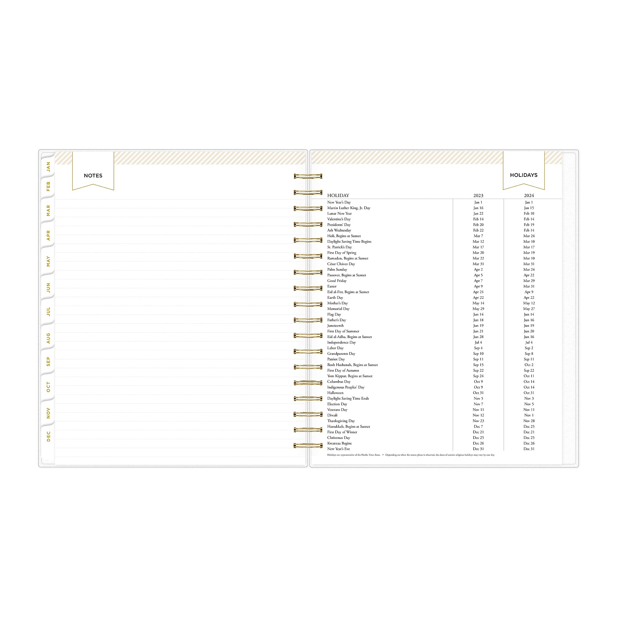 Day Designer for Blue Sky 2023 Daily and Monthly Planner, 8" x 10", Frosted Cover, Wirebound, Navy Stripe (142098)