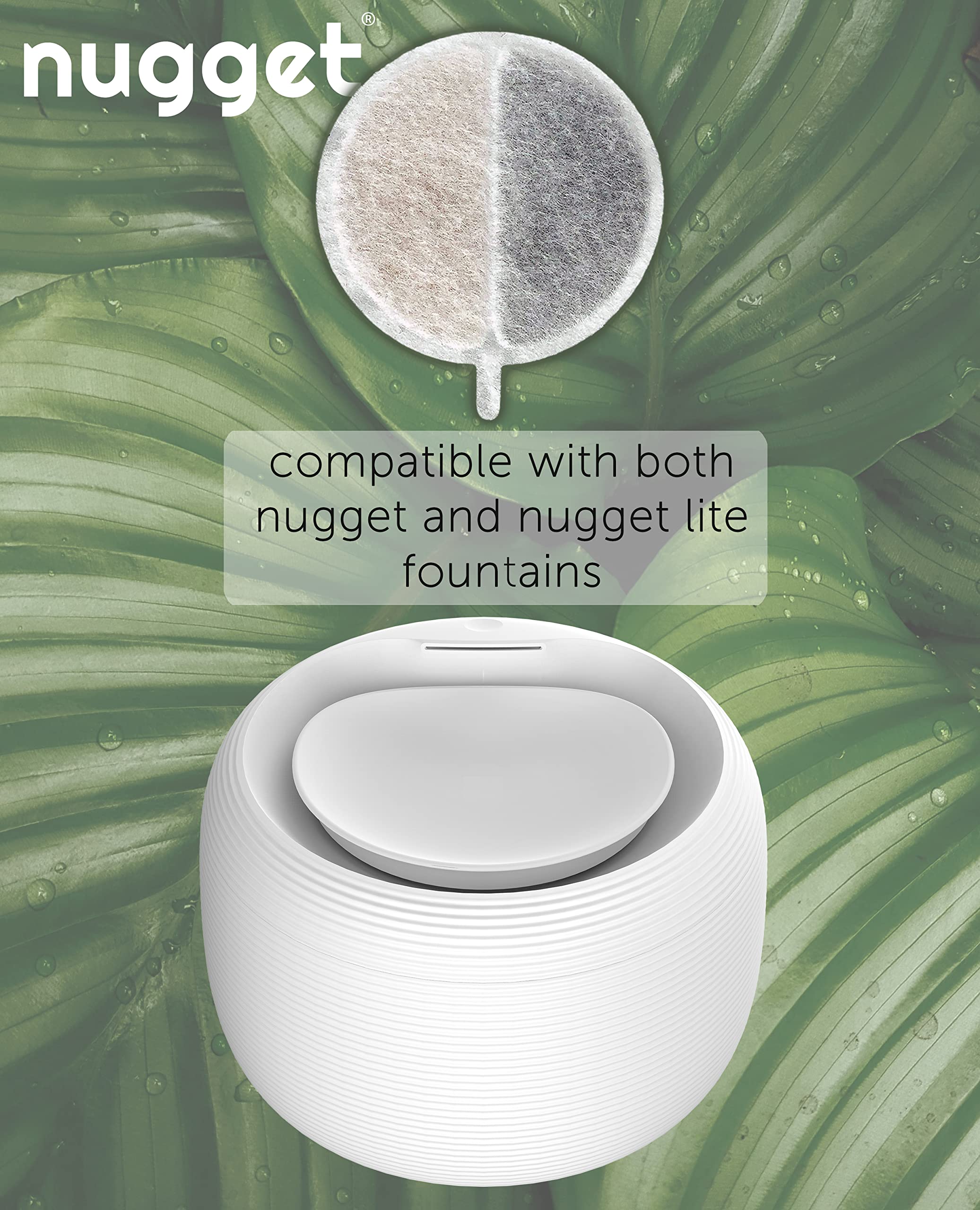 Nugget Cat Fountain Filters, Fits Both Nugget and Nugget Lite Cat and Dog Water Drinking Fountains (6-Pack)