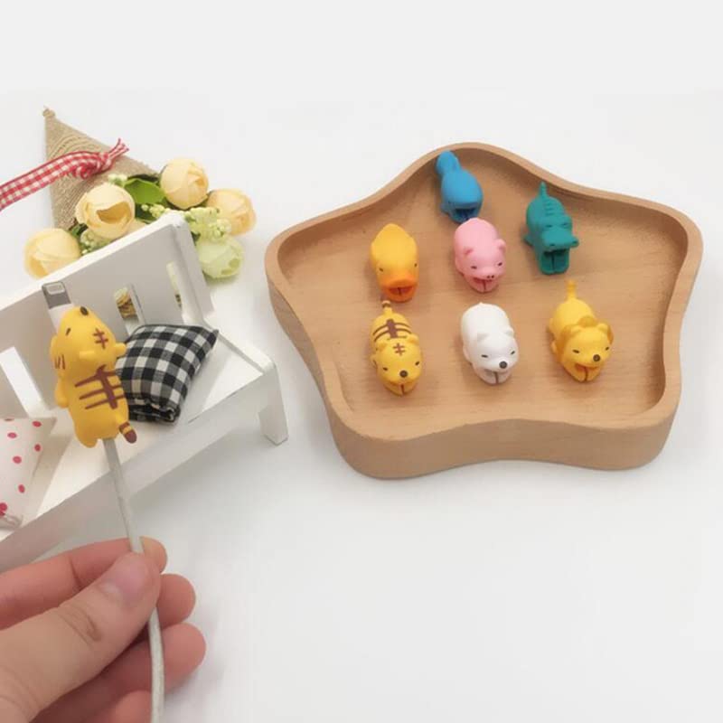 Borang Cable Protector Animal Bites 12 Pcs for iPhone, Samsung, Android Charger and Ipad USB Cord, Phone Accessory Protect Charger, Cute Animals Shark Tiger Rabbit Etc, Charging Savers Procedures