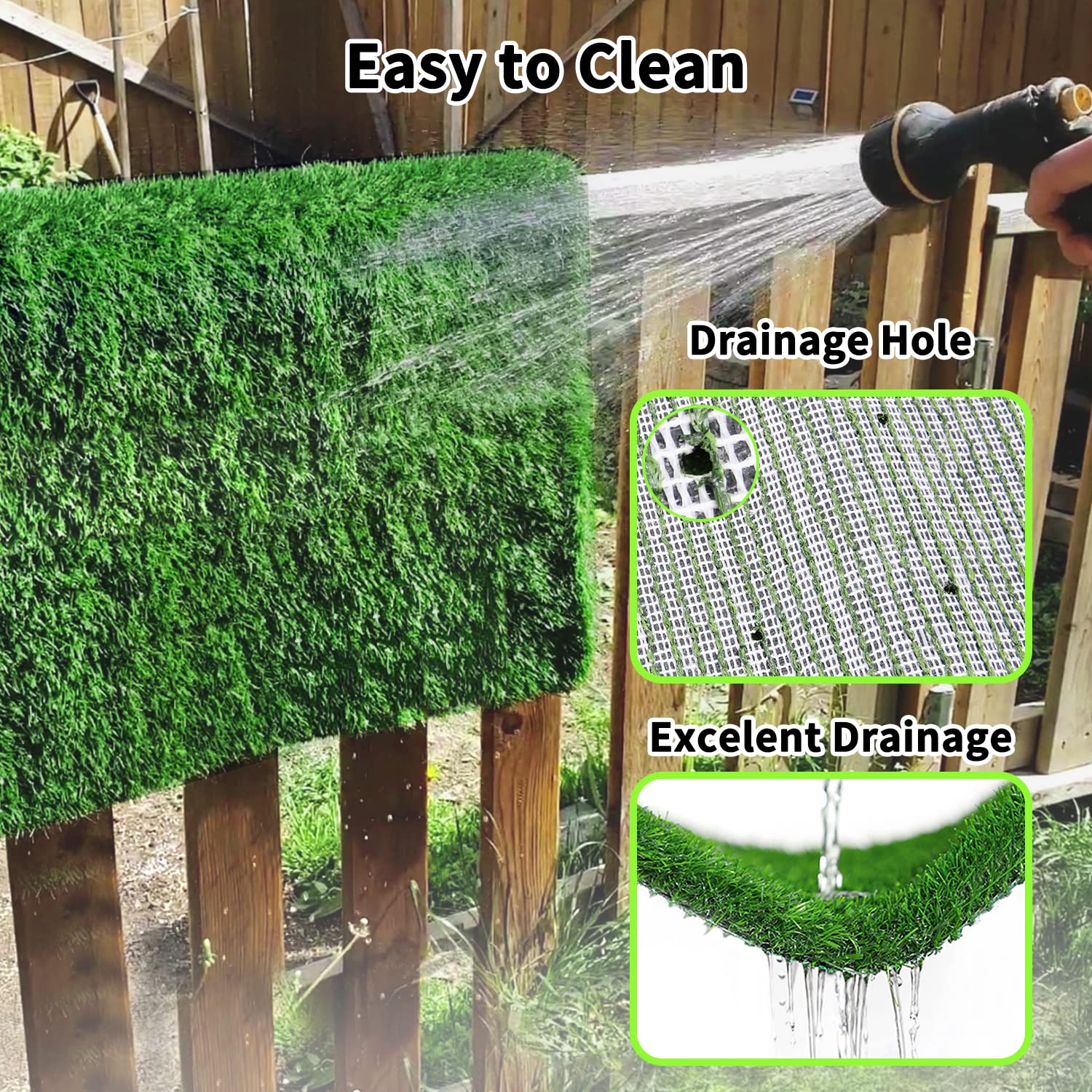 Grass Pad for Dogs 51.2 x 31.5 inches, Strong Absorbency Soft Artificial Grass for Pets Potty Training, Easy to Clean Fake Grass for Dog Indoor Outdoor Use (1 Pack)