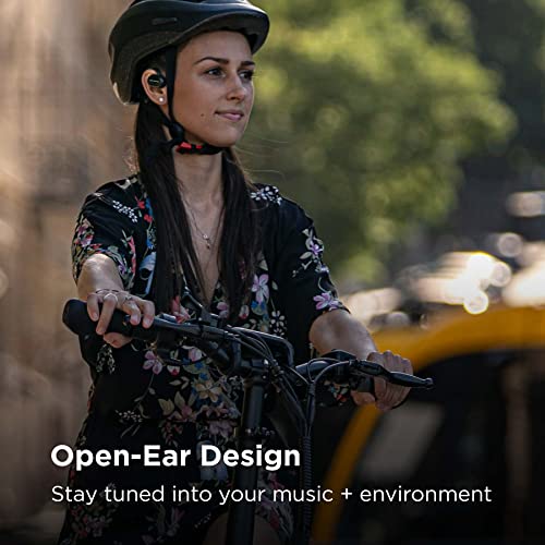 OPN Sound-Aria Open Ear Headphones - Bluetooth Wireless Headset - Upgraded Stereo Dual Noise Cancelling - 8 Hours Playtime - Long-Term Comfort for Sports/Workout - Black