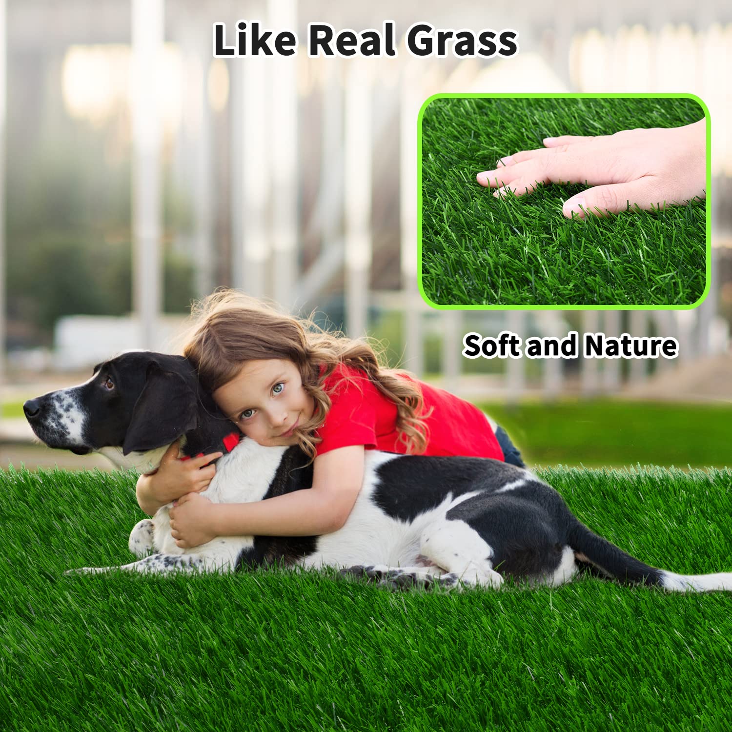Grass Pad for Dogs 51.2 x 31.5 inches, Strong Absorbency Soft Artificial Grass for Pets Potty Training, Easy to Clean Fake Grass for Dog Indoor Outdoor Use (1 Pack)