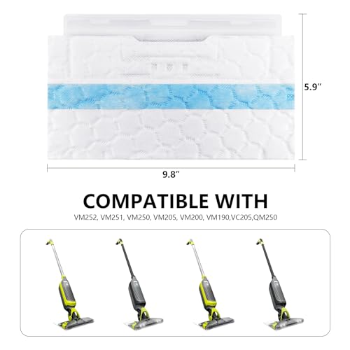 APROPHIC 10 Count Disposable Vacmop Pad for Shark VM252 VM251 VM250 VM200 VM190 Vacuum Mop Pad Refills Compatible with Shark
