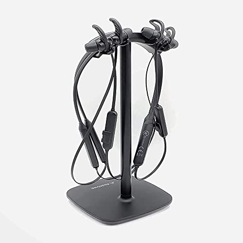 Avantree HT4186 & HS910, Bundle - Wireless Earbuds for TV Watching with Bluetooth Transmitter, No Audio Delay, Plug n Play & Neckband Headphone Holder Stand on Desk