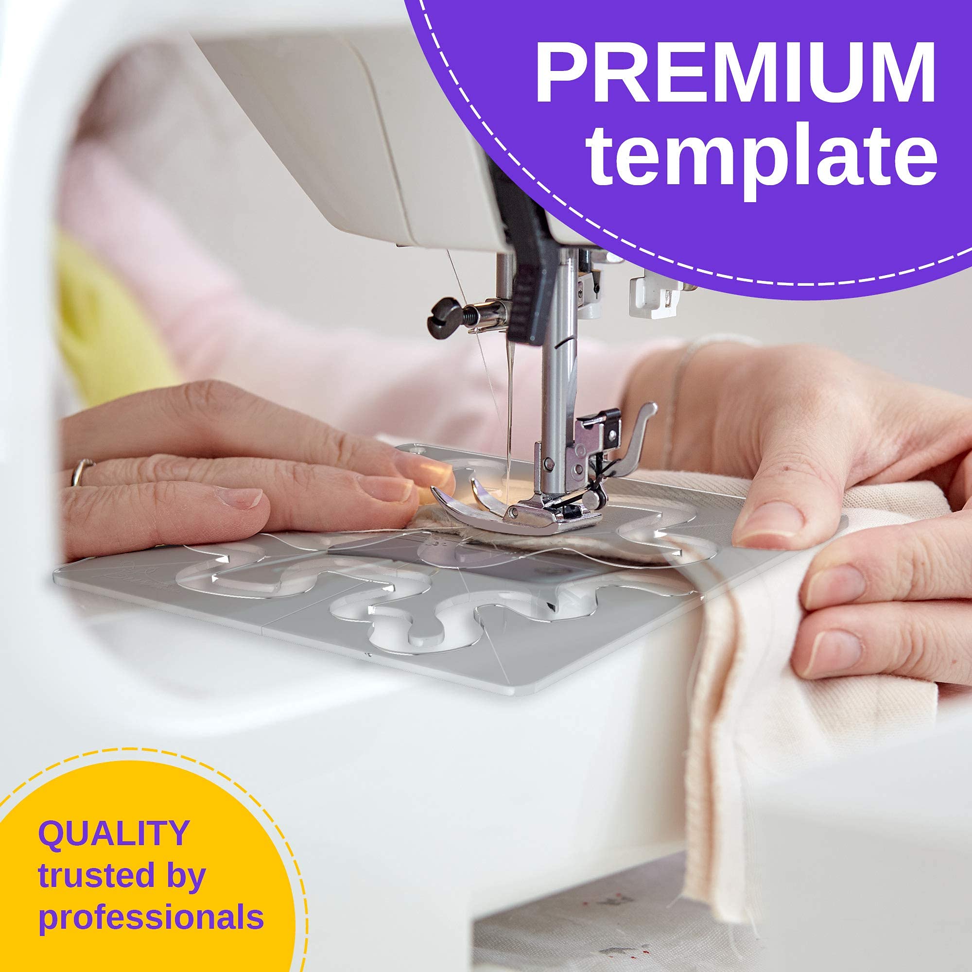 Meander Quilting Templates – Free-Motion Quilt Design – Acrylic Quilting Ruler Template for Industrial and Domestic Sewing Machines – Easy Free-Motion Quilting Learning