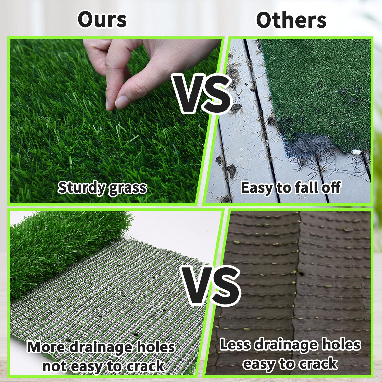 Grass Pad for Dogs 51.2 x 31.5 inches, Strong Absorbency Soft Artificial Grass for Pets Potty Training, Easy to Clean Fake Grass for Dog Indoor Outdoor Use (1 Pack)