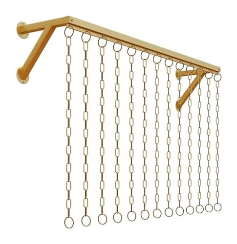 Clothes Rail Garment Rack Wall Mounted Iron Chain Clothing Hanging Racks, Metal Garment Storage Rack Clothes Storage Shelves With 13 Hanging Chain Retail Display Hanger, Boutique Clothing Rack ( Color