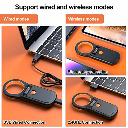 Alacrity Microchip Scanner Animal Chip ID Reader Scanner Bluetooth Pet Wireless RFID EMID Animal ID Tag Handheld Scanner Animal Tag Reader EMID FDX-B(ISO11784/11785) and ID64 RFID