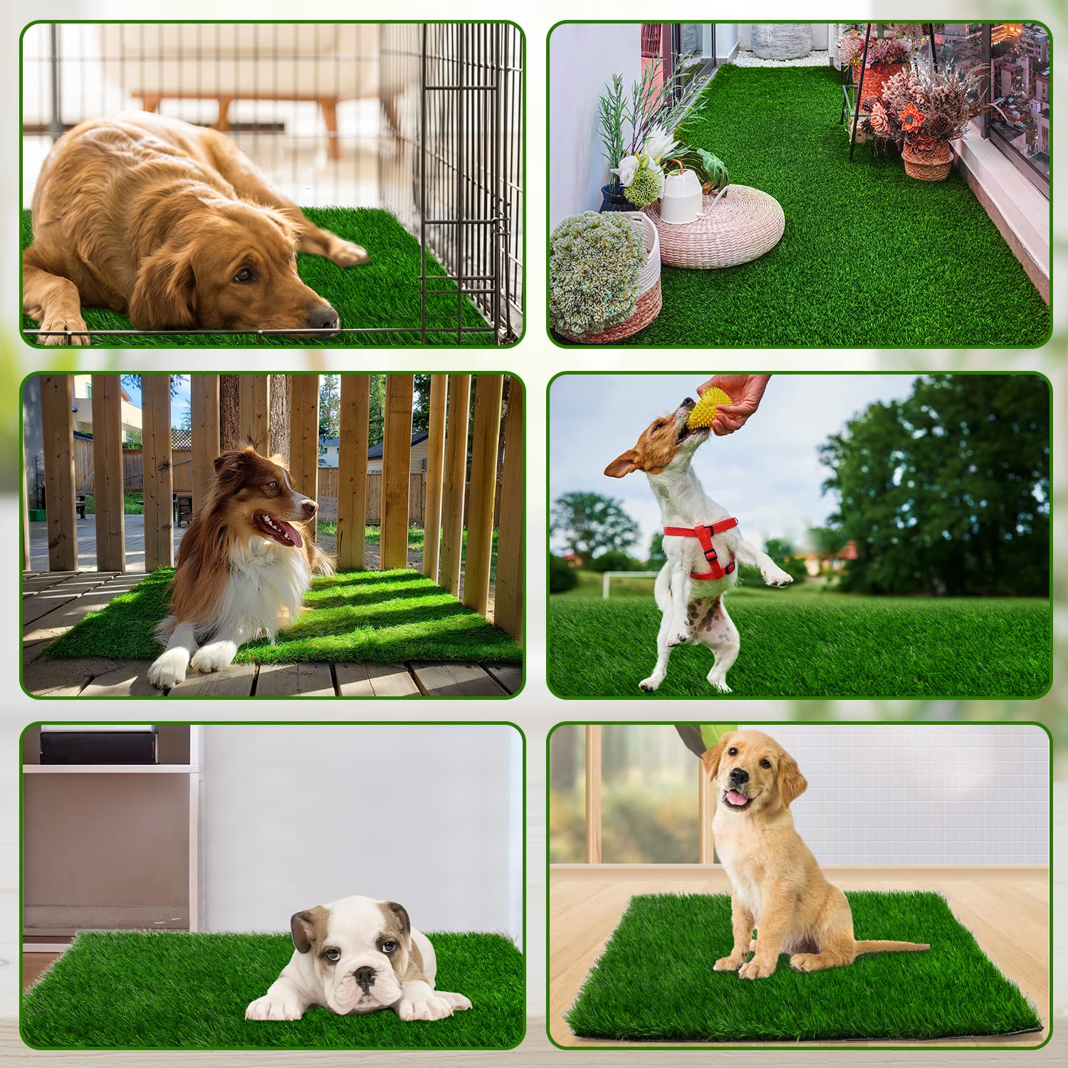 Grass Pad for Dogs 51.2 x 31.5 inches, Strong Absorbency Soft Artificial Grass for Pets Potty Training, Easy to Clean Fake Grass for Dog Indoor Outdoor Use (1 Pack)