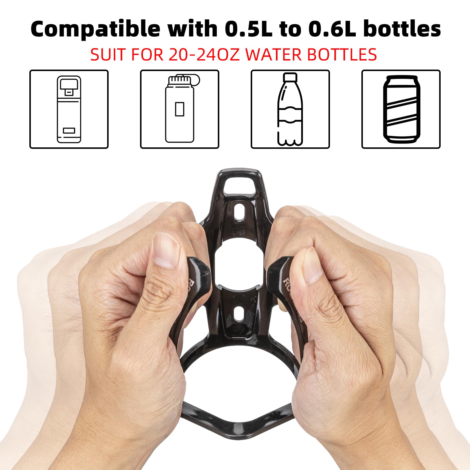 ROCKBROS Bike Water Bottle Holder Ultra-Light Bicycle Bottle Cages with Screws Tool, Universal Bike Cup Holder for Road MTB Mountain Bikes Cycling Accessories(2 Pack)