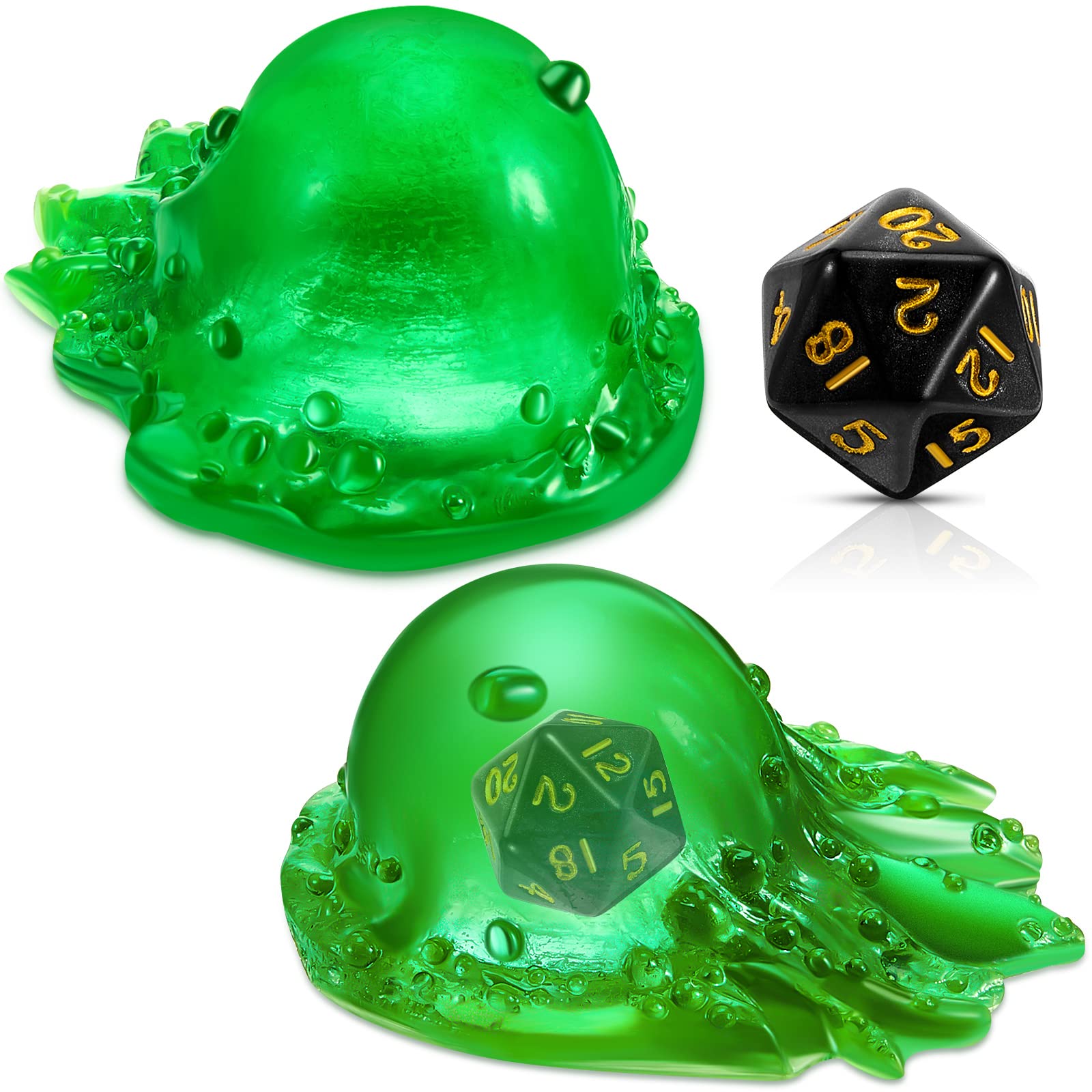 Deekin Harrycle Dice Jail Gelatinous Cube Dice Prison Resin Cage Translucent Miniature Accessory for Table Game Party Gatherings Gifts(Green)