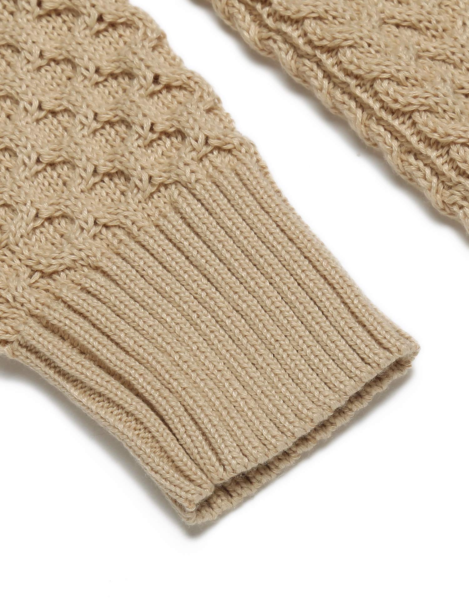 COOFANDY Men's Slim Fit Turtleneck Sweater Casual Knitted Twisted Pullover Solid Sweaters Khaki