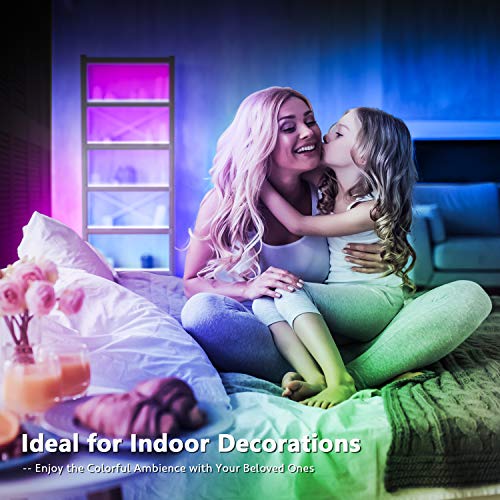 Nexillumi 100ft LED Strip Lights with IR Remote Ultra-Long LED Lights for Bedroom, Dorm, Room Decor App Control Music Sync LED Lights (100Ft APP+ Remote+ Mic Control)