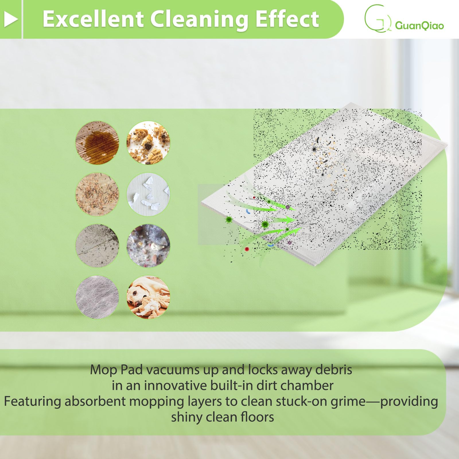 GuanQiao 20 Pack for Shark VACMOP Disposable Hard Floor Vacuum and Mop Pad Refills for Shark Vacmop Pro VM252 VM250 VM200, Part VMP30