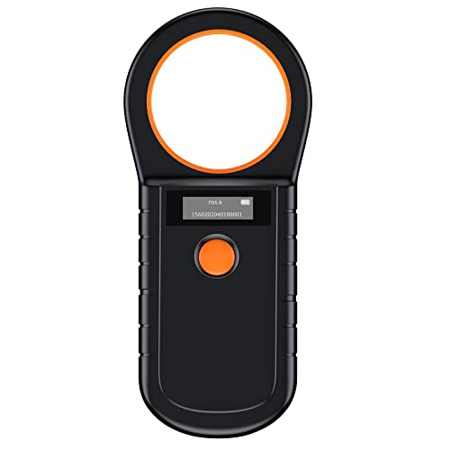 Alacrity Microchip Scanner Animal Chip ID Reader Scanner Bluetooth Pet Wireless RFID EMID Animal ID Tag Handheld Scanner Animal Tag Reader EMID FDX-B(ISO11784/11785) and ID64 RFID