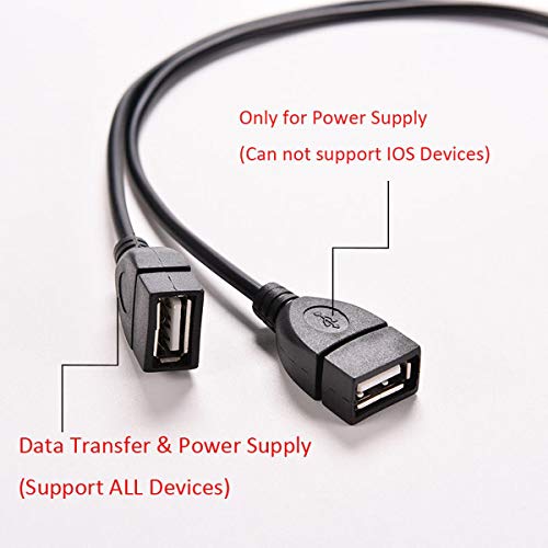 USB Splitter,USB Charger Cable,USB 2.0 A Male to 2 Dual USB Female Jack Y Splitter Hub Power Cord Extension Adapter Cable, for Laptop/Car/Data Transmission/Charging Etc.(2 Pack)