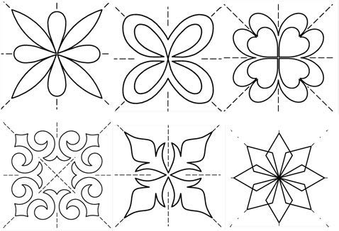 Full Line Stencil - Score of Four Motif Stencil, Continuous Line Template for Free Motion Quilting, Domestic Machine Quilting, Hand Quilting, Long-Arm Quilting (30692)