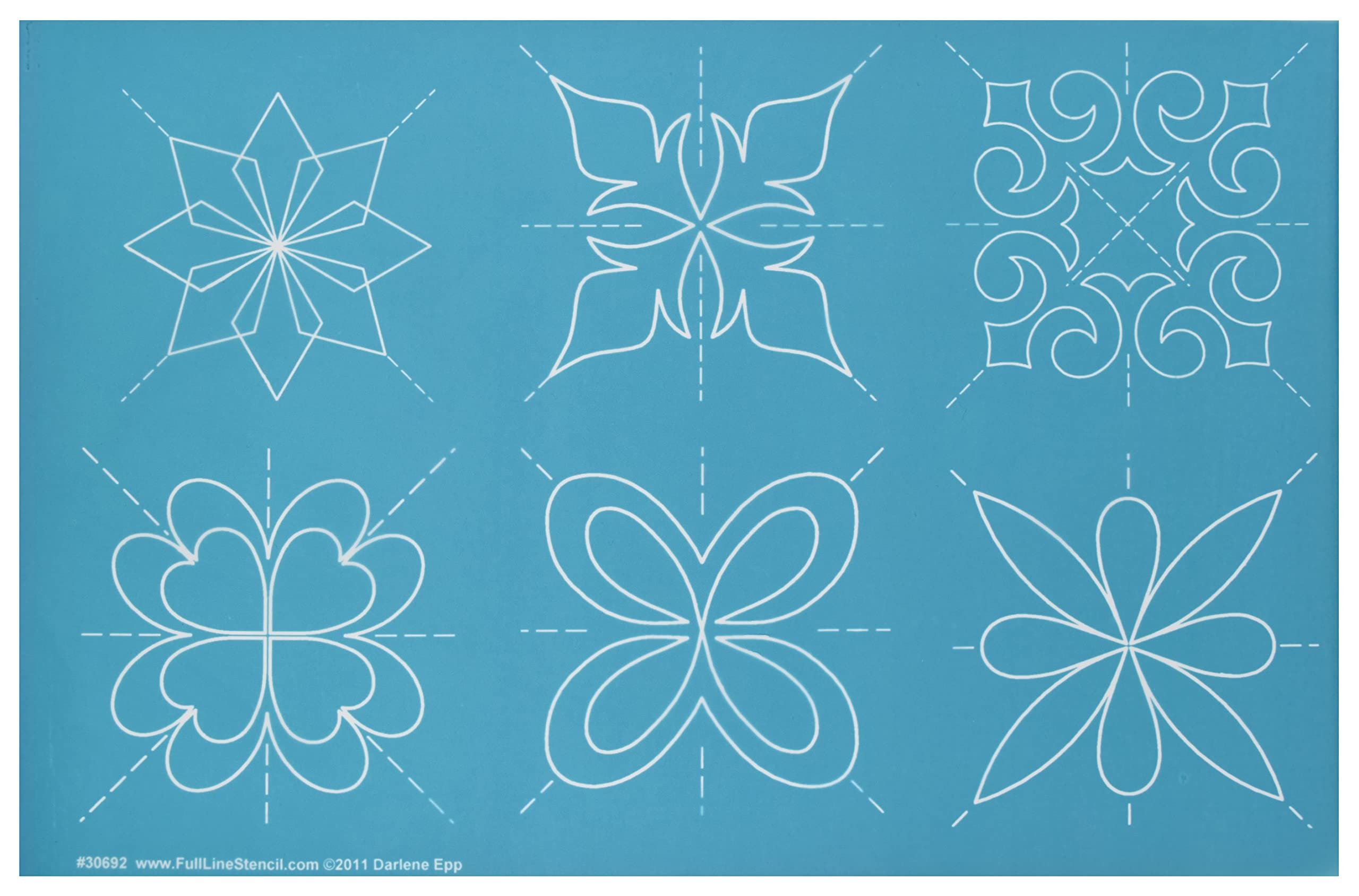 Full Line Stencil - Score of Four Motif Stencil, Continuous Line Template for Free Motion Quilting, Domestic Machine Quilting, Hand Quilting, Long-Arm Quilting (30692)