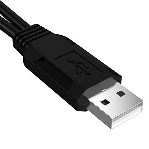 USB Splitter,USB Charger Cable,USB 2.0 A Male to 2 Dual USB Female Jack Y Splitter Hub Power Cord Extension Adapter Cable, for Laptop/Car/Data Transmission/Charging Etc.(2 Pack)