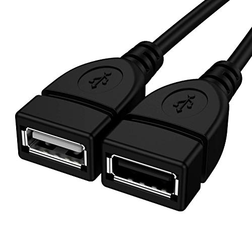 USB Splitter,USB Charger Cable,USB 2.0 A Male to 2 Dual USB Female Jack Y Splitter Hub Power Cord Extension Adapter Cable, for Laptop/Car/Data Transmission/Charging Etc.(2 Pack)