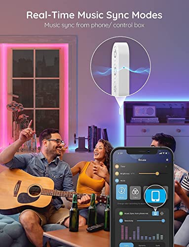 Govee Smart LED Strip Lights, 65.6ft WiFi LED Lights, Work with Alexa and Google Home, DIY Mode and Music Sync RGB LED Lights for Bedroom Living Room 2 Rolls of 32.8ft (No Remote Control)