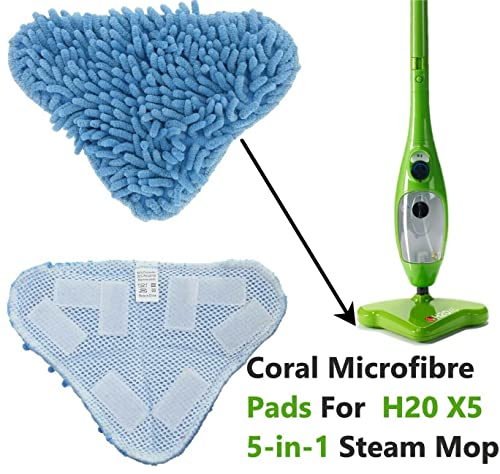Hovico 3pcs H2O Steam Mop X5 Pads Washable Reusable Microfiber Cleaning Steamer Replacement Pads for H20 Steam Mop Cleaner