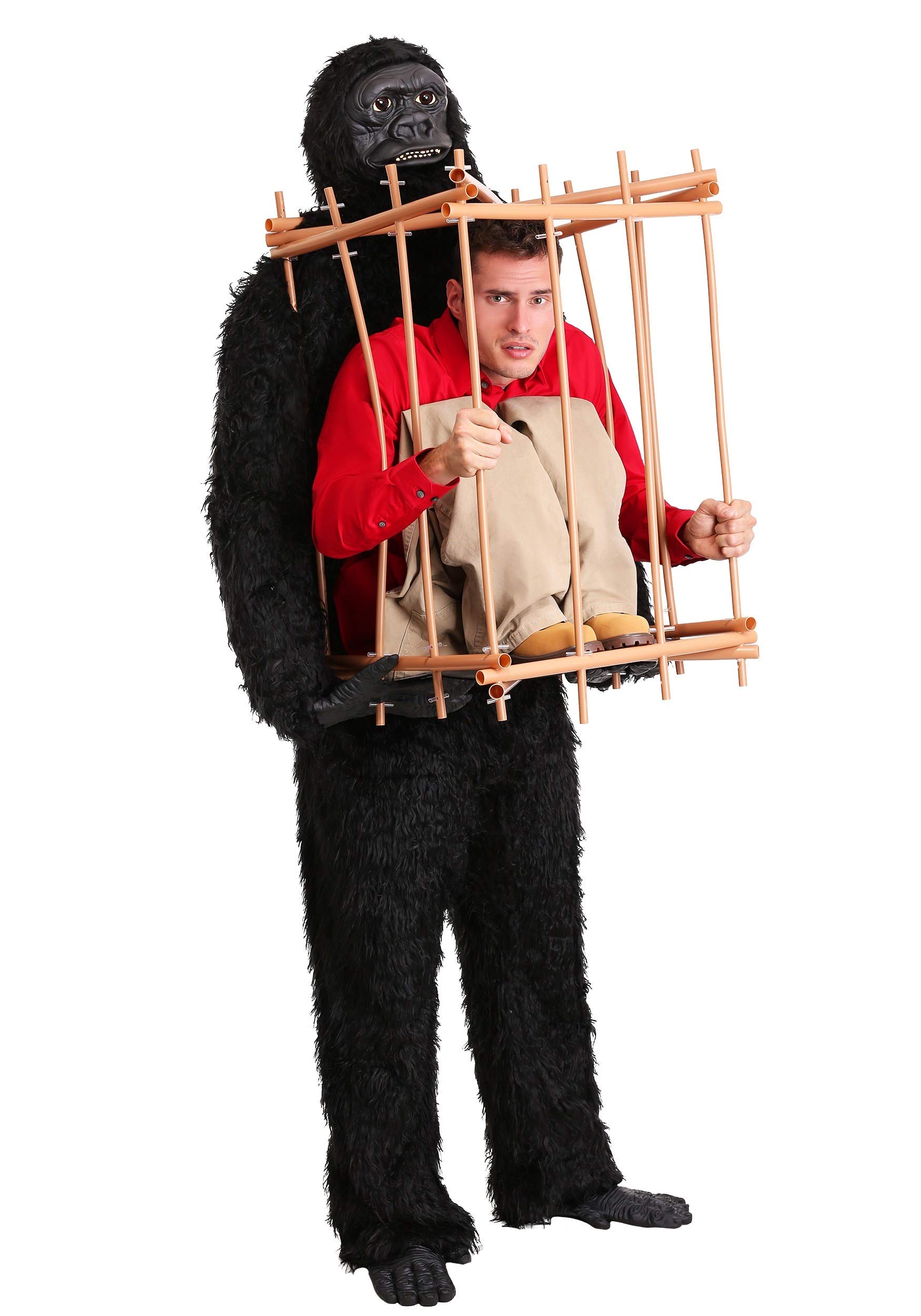 HouseHaunters "Get Me Outta This Cage" Gorilla and Cage Costume Kit, Black/Bamboo, One Size