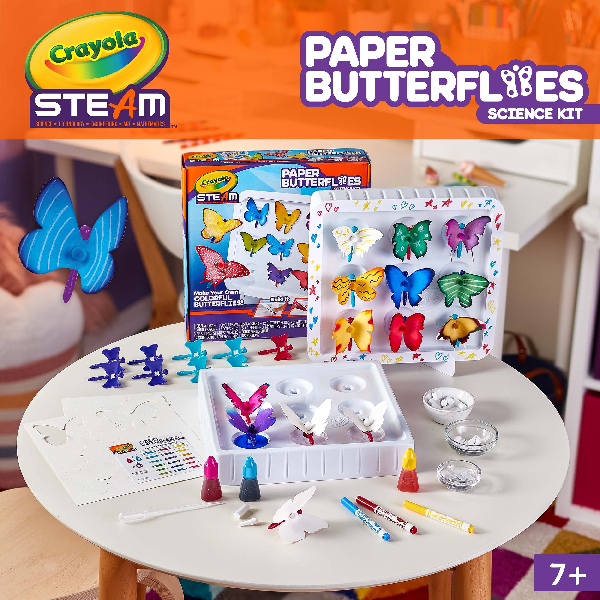 Crayola Paper Butterfly Science Kit, STEAM Toy, Gift for Kids, Ages 7, 8, 9, 10