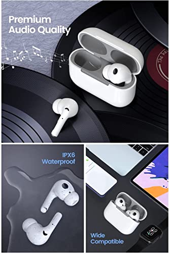 PANKELA Wireless Earbuds, Bluetooth 5.3 Headphones with Stereo HD Mics, Wireless Headphones ENC Noise Cancelling Earbuds, 30H Playtime Sports for iOS Andoird