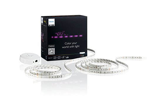 Philips Hue LightStrip 2-Pack Dimmable LED Smart Light Starter Kit (Older Model, 2 LightStrips and 1 Bridge, Compatible with Amazon Alexa, Apple HomeKit and Google Assistant)