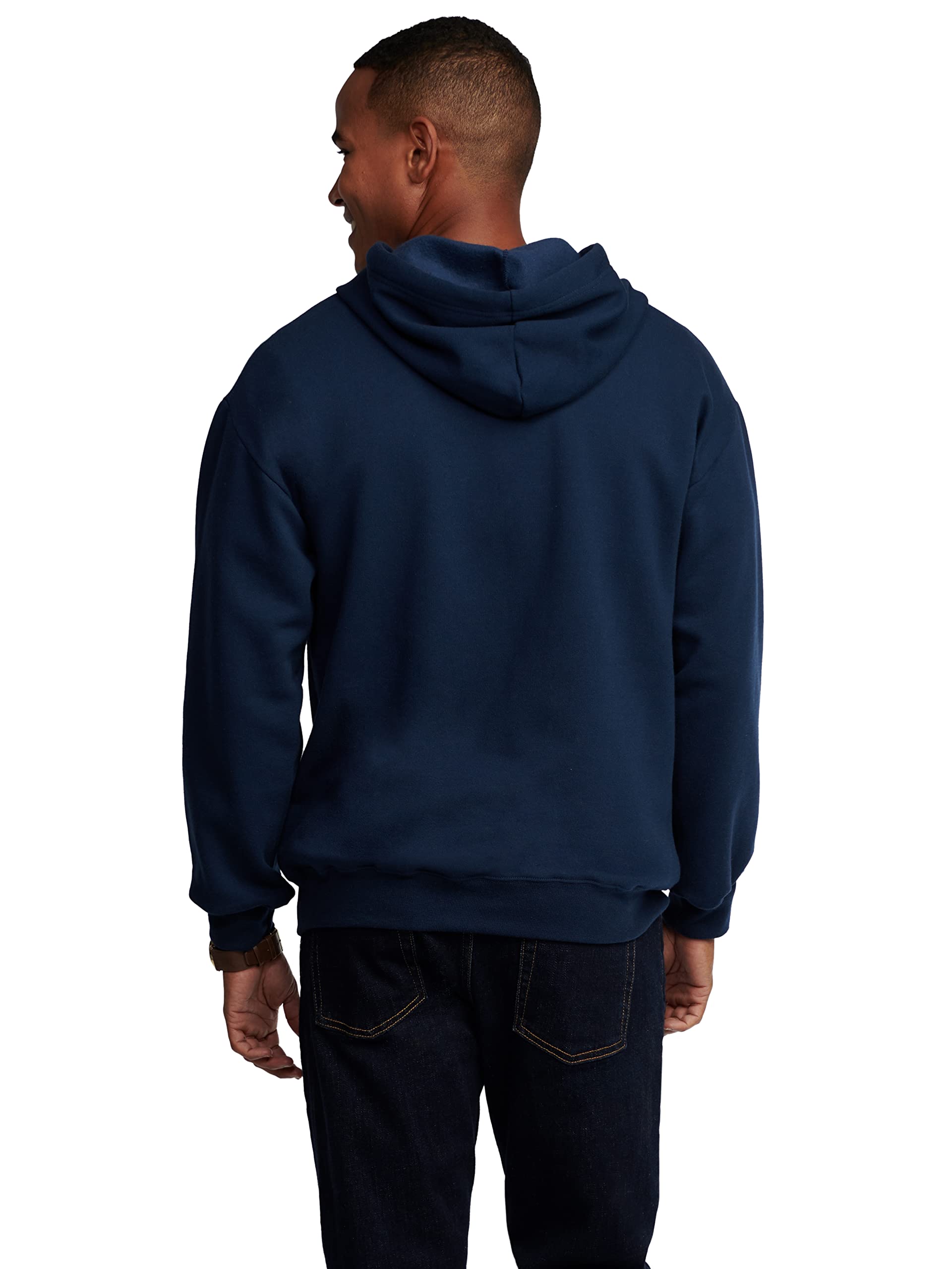 Fruit of the Loom Eversoft Fleece Hoodies, Pullover, Moisture Wicking & Breathable, Sizes S-4x, Navy Full Zip, Medium